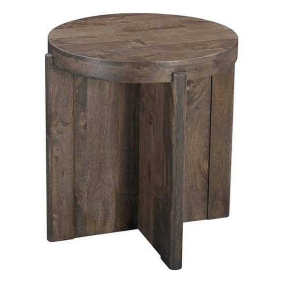 18 in. Solid Wood Round End Table, Wood Brown - Walmart.com