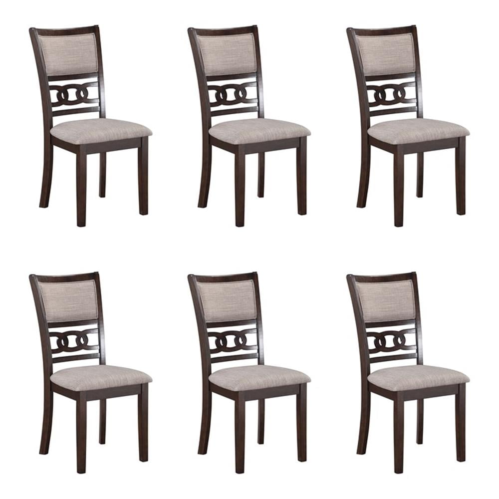 Pemberly Row Modern Solid Wood Dining Chair in Cherry (Set of 6 ...