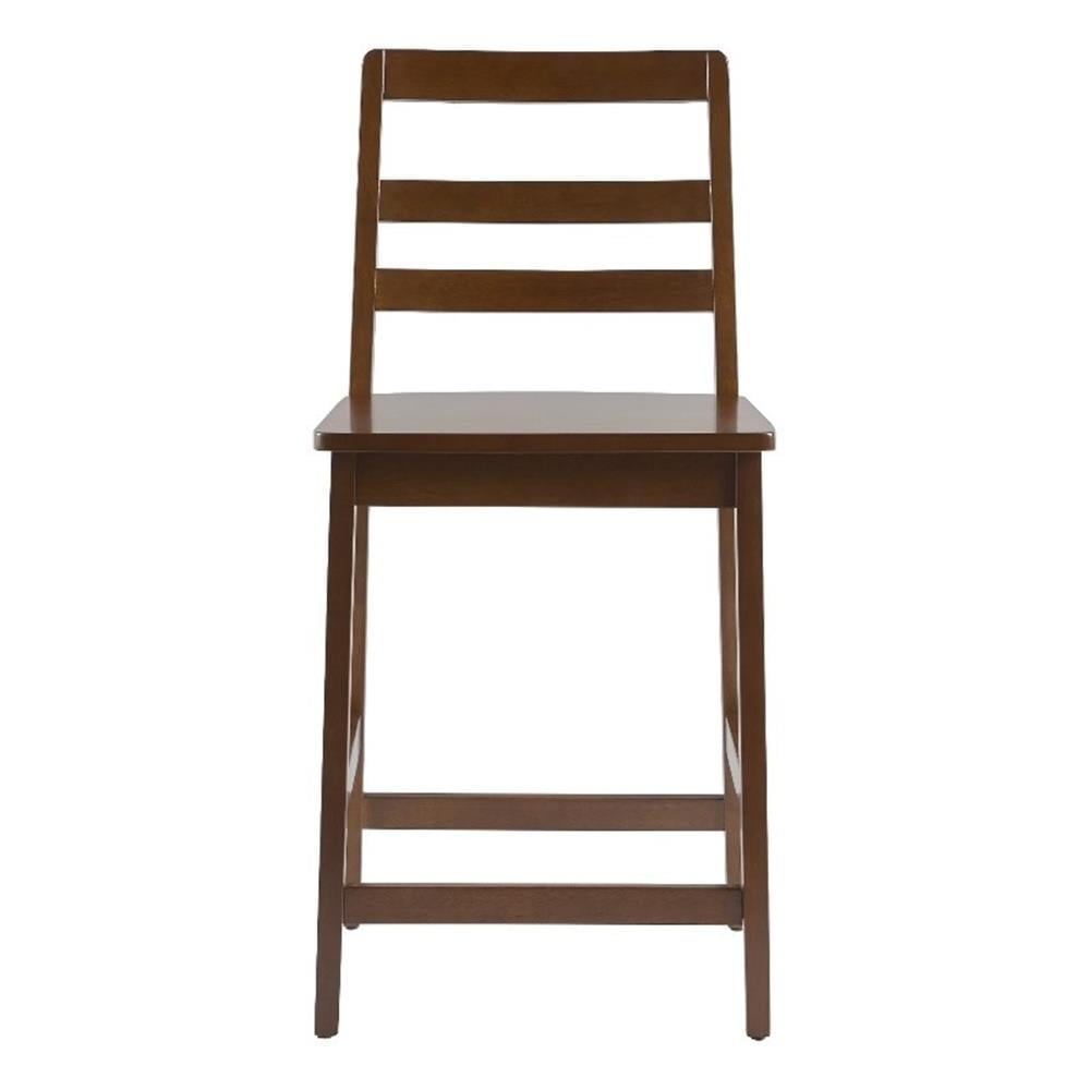 Pemberly Row Modern Solid Wood Ladder-Back Counter Stool - Set of 2 ...