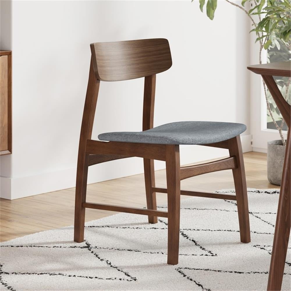 Pemberly Row Modern Solid Wood Side Chairs (Set of 2) in Gray - Walmart.com