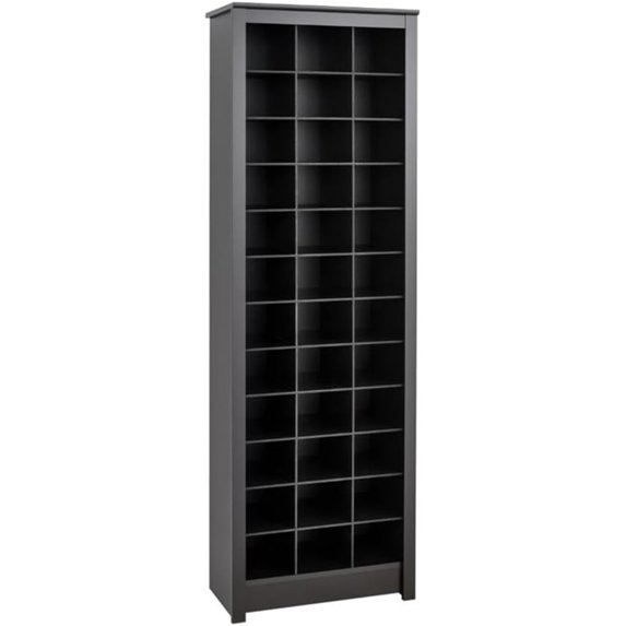 Pemberly Row Modern Space-Saving Shoe Storage Cabinet in Black ...