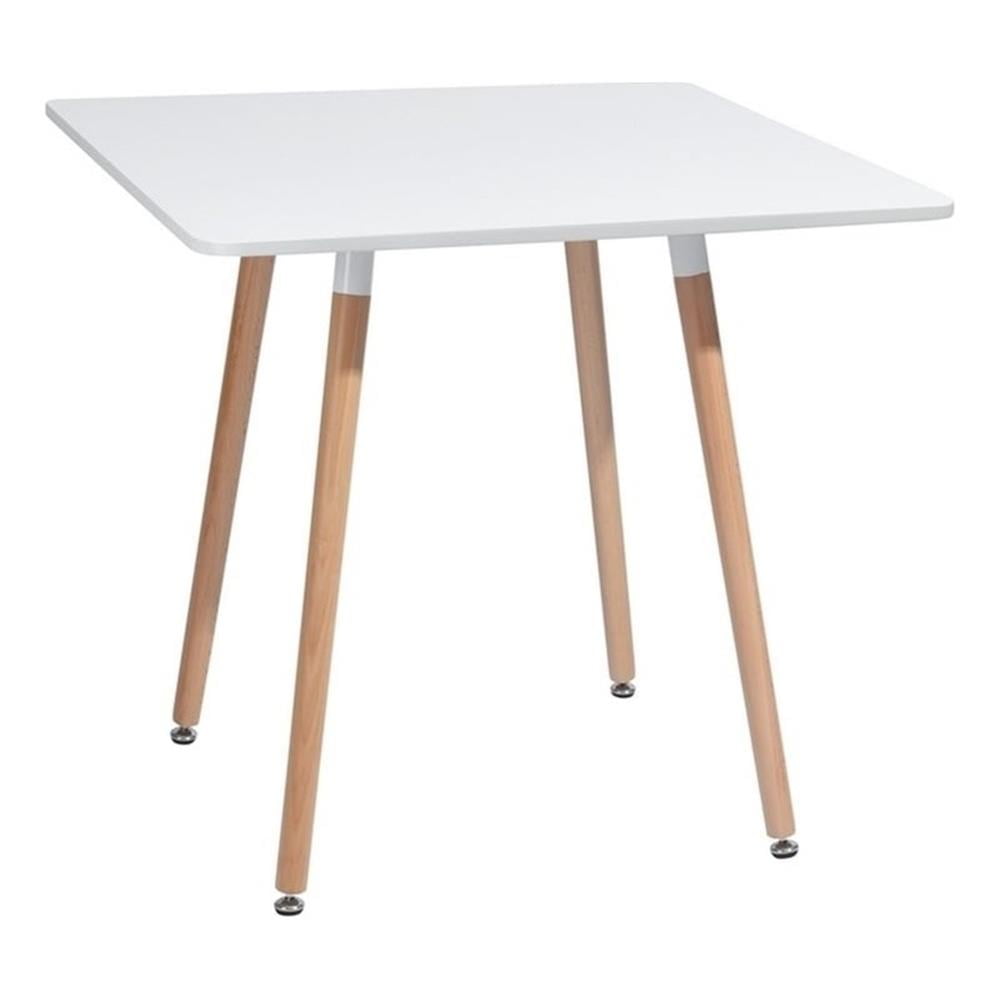 Pemberly Row Modern Square Dining Table with White Top and Natural Wood ...