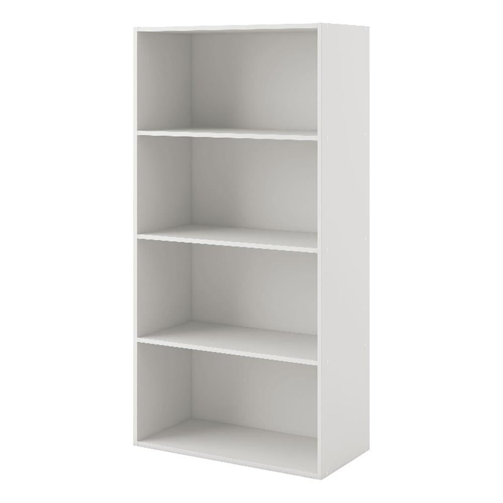 Pemberly Row Modern Stackable Wood 4-Shelf Bookcase in White - Walmart.com