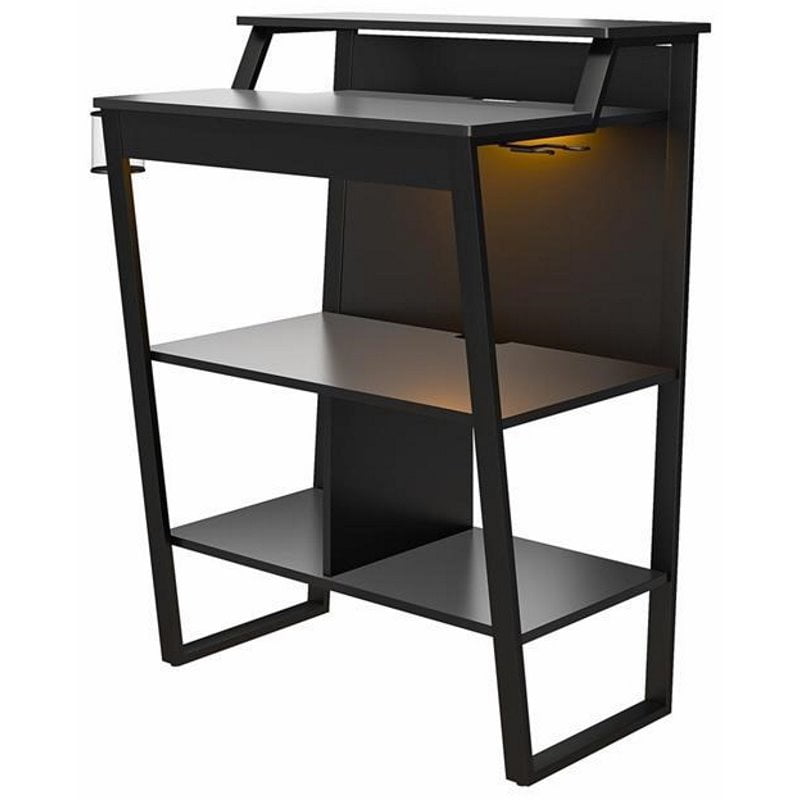 Pemberly Row Modern Standing Gaming Desk/ Arcade Stand in Black ...