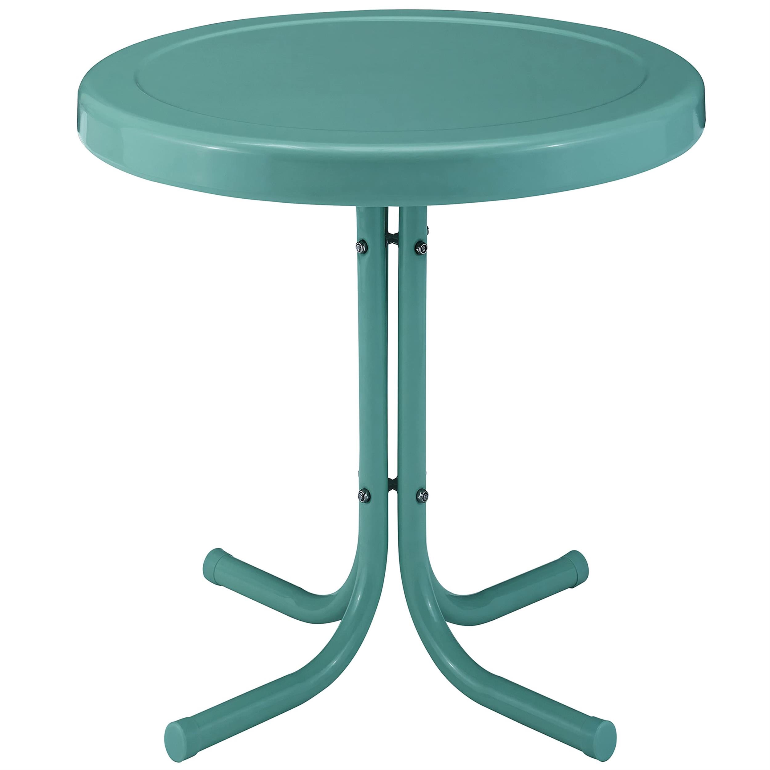 Pemberly Row Modern Sturdy Steel Metal Patio End Table in Caribbean ...