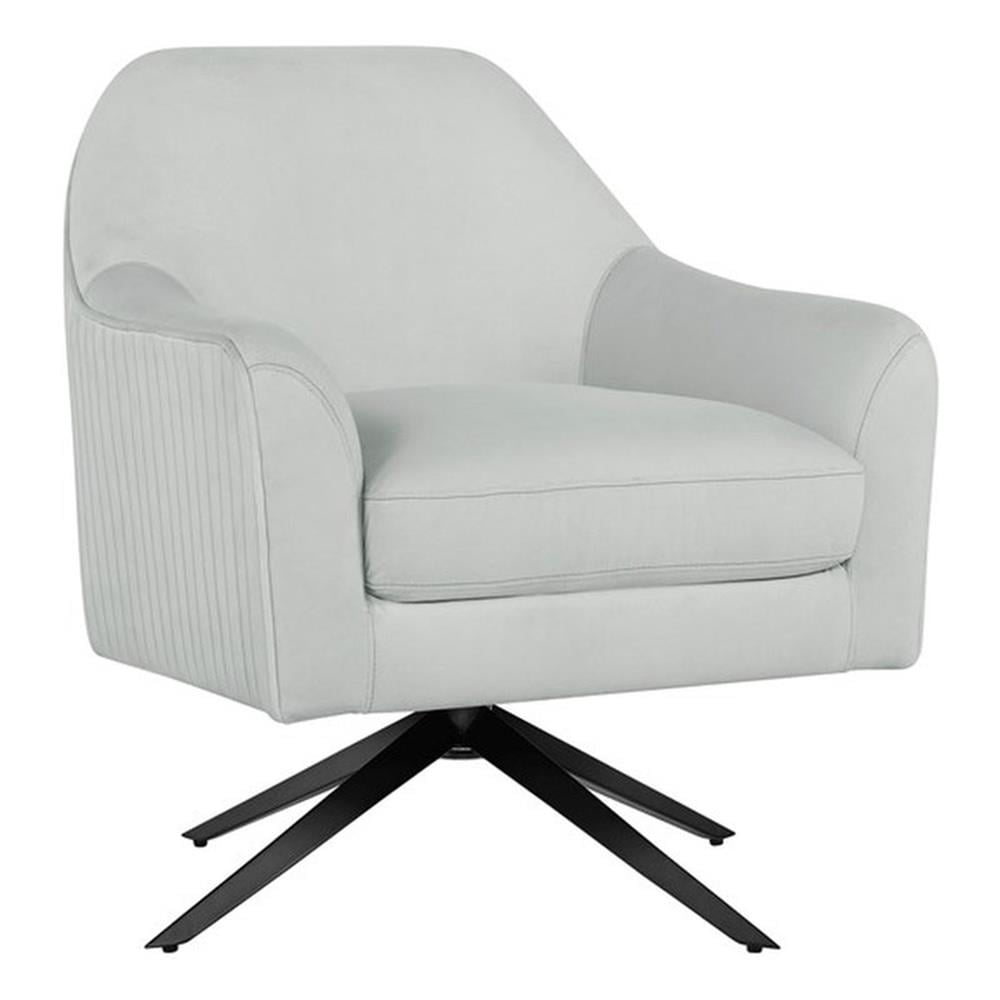 Pemberly Row Modern Swivel Chair in Light Gray Fabric Upholstery ...