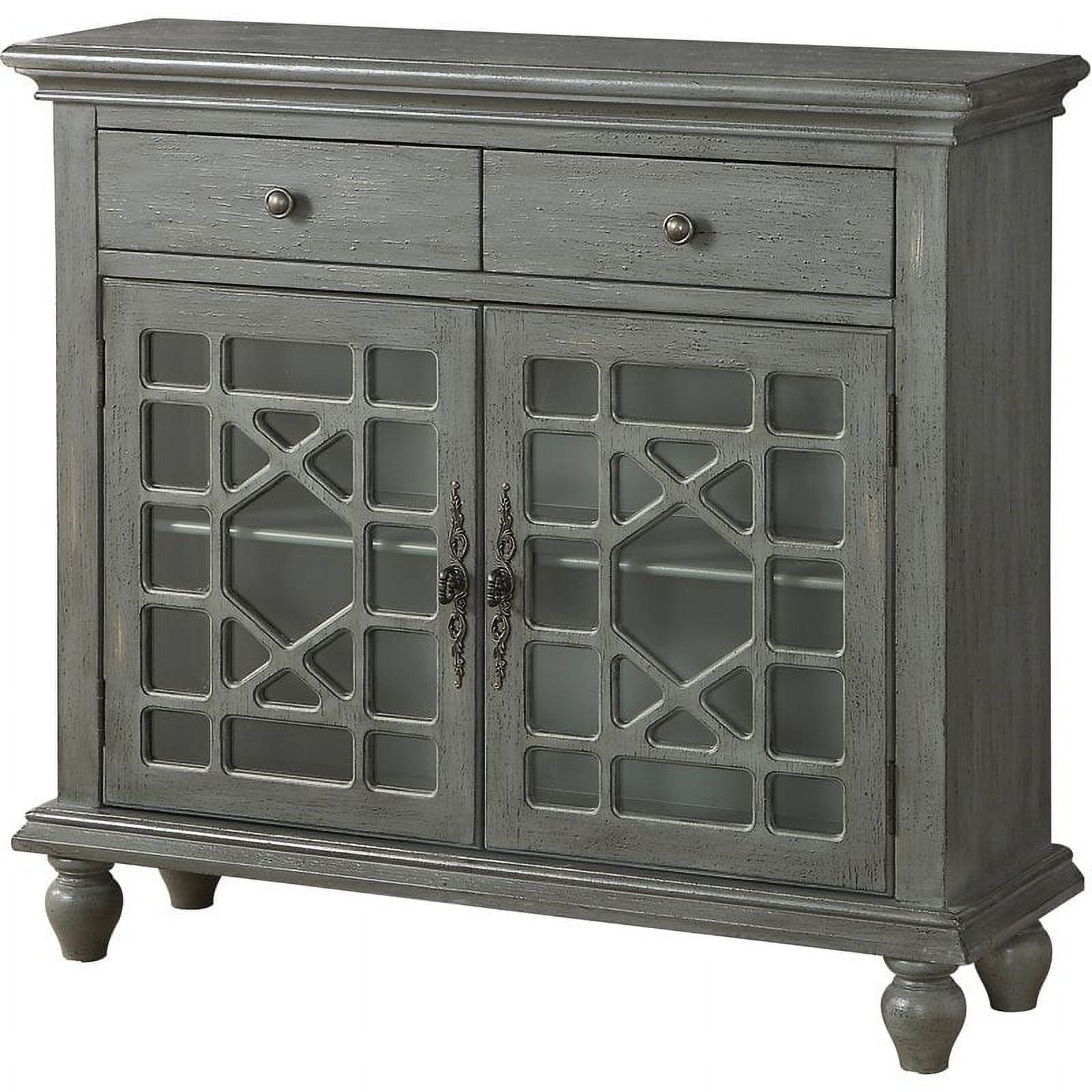 Pemberly Row Modern Texture Grey Two Drawer Two Door Cupboard - Walmart.com
