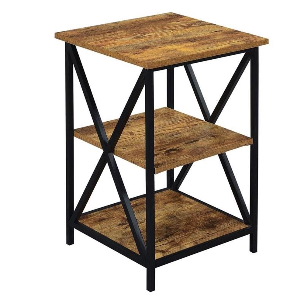 Pemberly Row Modern Three-Tier End Table in Walnut Wood Finish ...