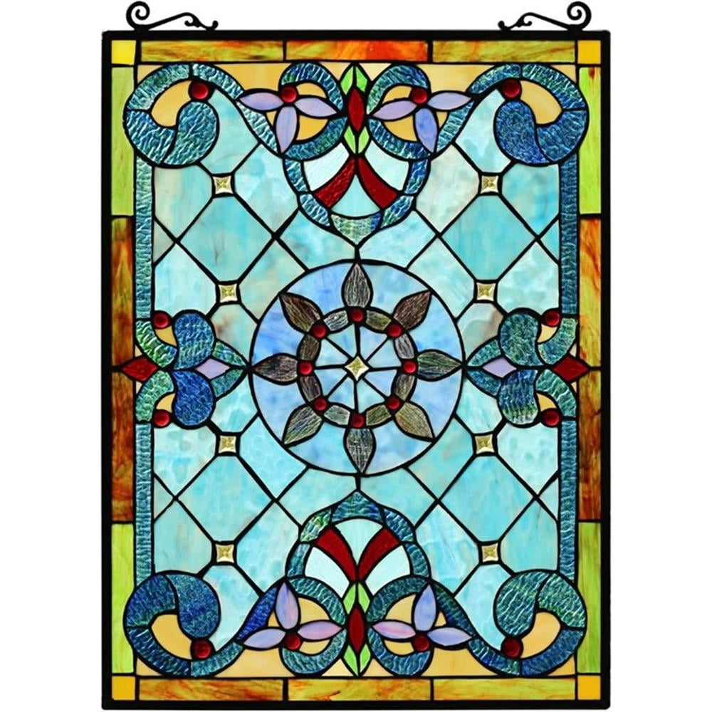 Pemberly Row Modern Tiffany-style Design Window Panel 18" x 25 ...