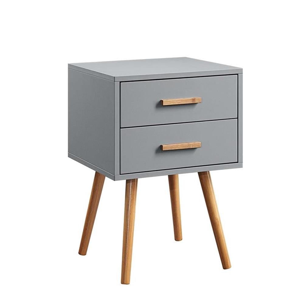 Pemberly Row Modern Two-Drawer End Table in Gray Wood Finish - Walmart.com