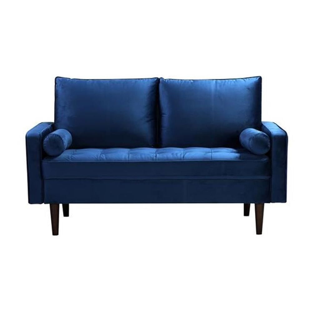 Pemberly Row Modern Velvet Genoa living room Loveseat in Blue - Walmart.com