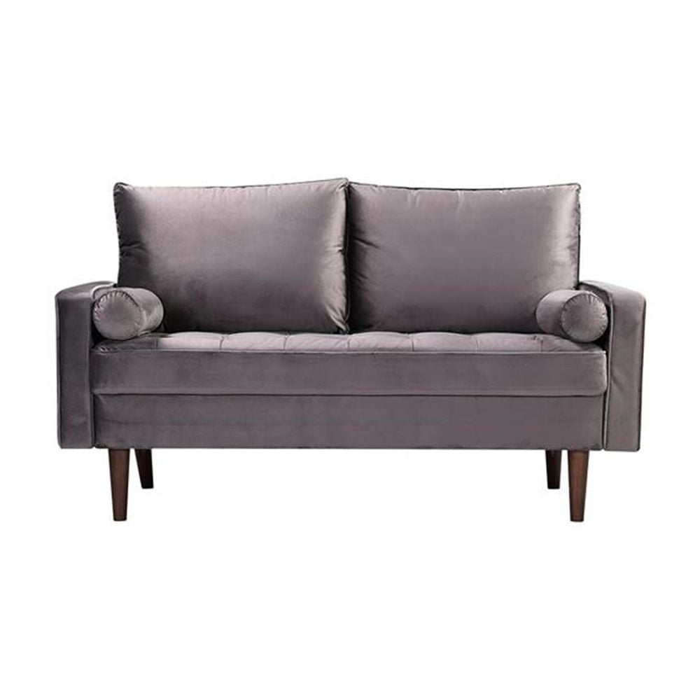 Pemberly Row Modern Velvet Genoa living room Loveseat in Gray - Walmart.com