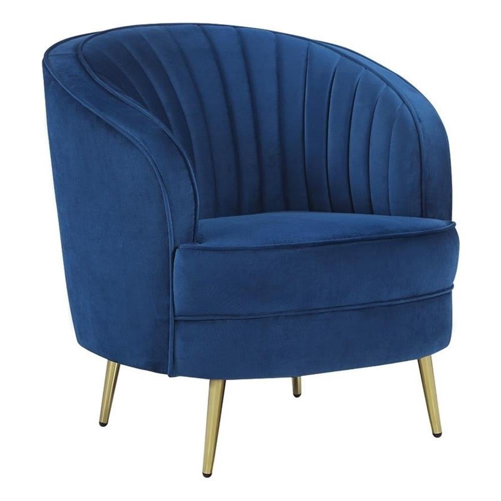 Pemberly Row Modern Velvet Upholstered Vertical Channel Tufted Chair ...