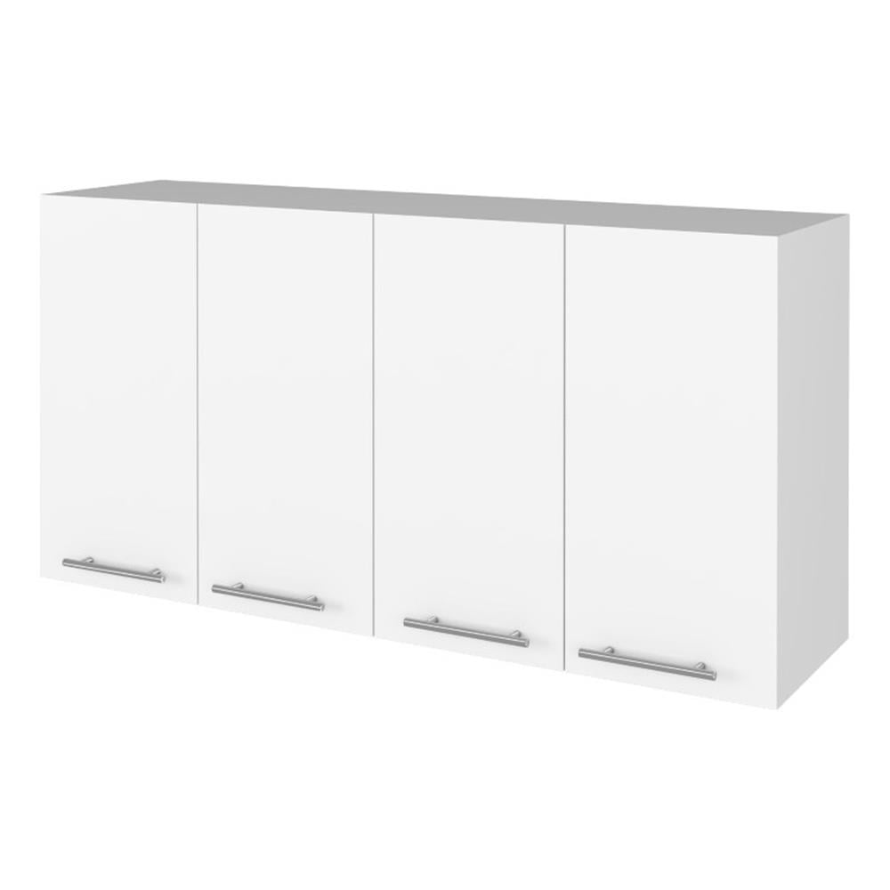 Pemberly Row Modern Wall Cabinet Four Doors Engineered Wood White ...
