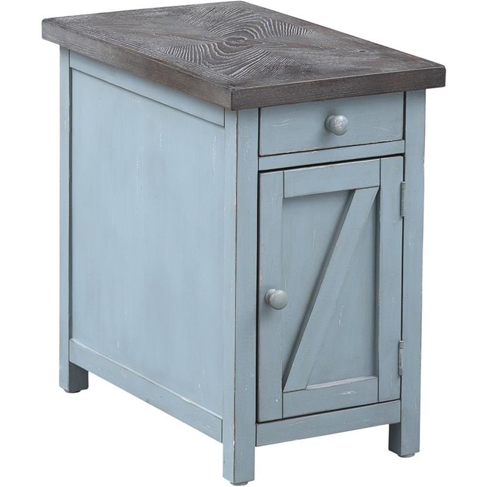 Pemberly Row Modern Wood Blue 1-Drawer/Door Chairside Cabinet - Walmart.com