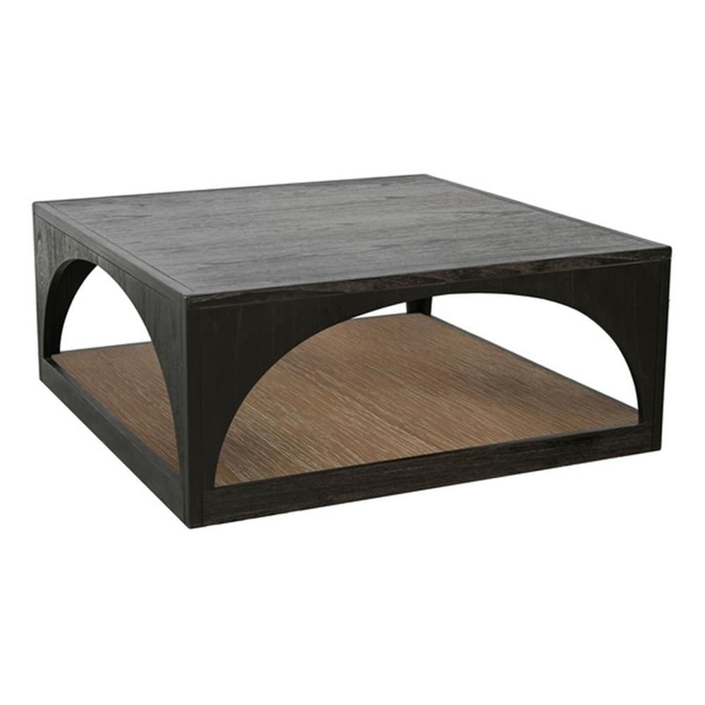Pemberly Row Modern Wood Coffee Table with Arched Open Shelf Design and ...