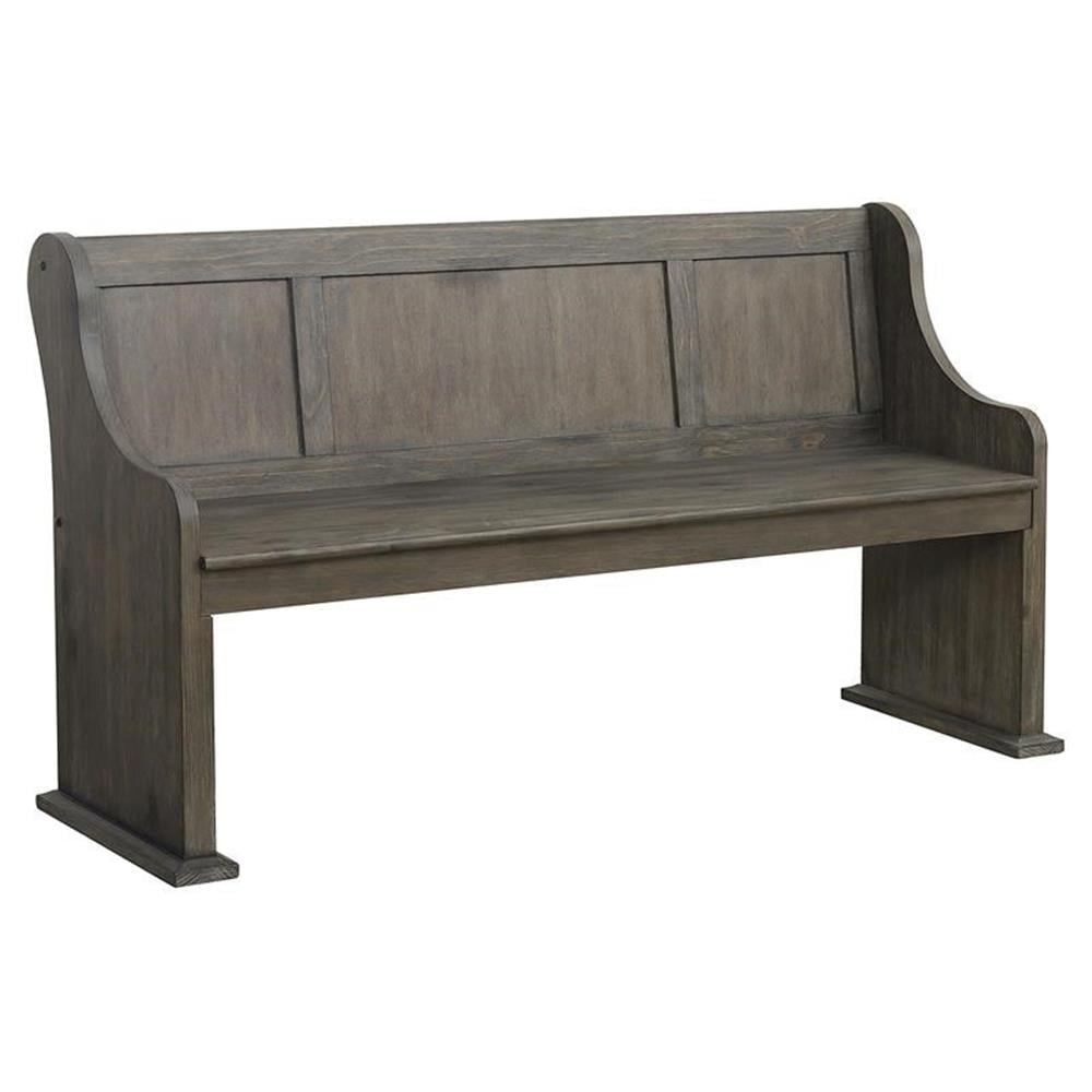 Pemberly Row Modern Wood Dining Bench in Wire Brushed Dark Brown ...