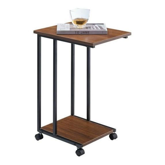 Pemberly Row Modern Wood & Metal End C Table for Small Spaces in Walnut ...