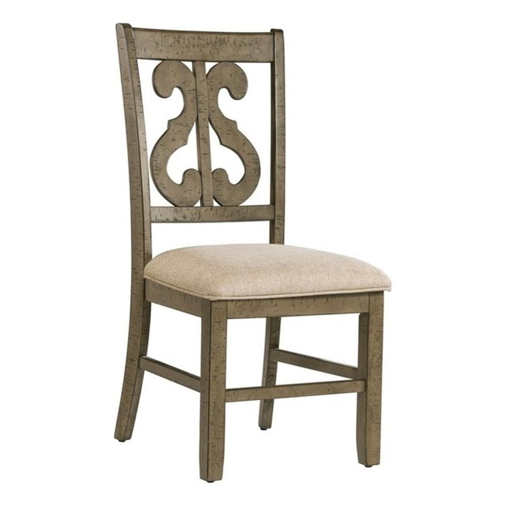 Pemberly Row Modern Wooden Swirl Back Side Chair Set in Gray - Walmart.com