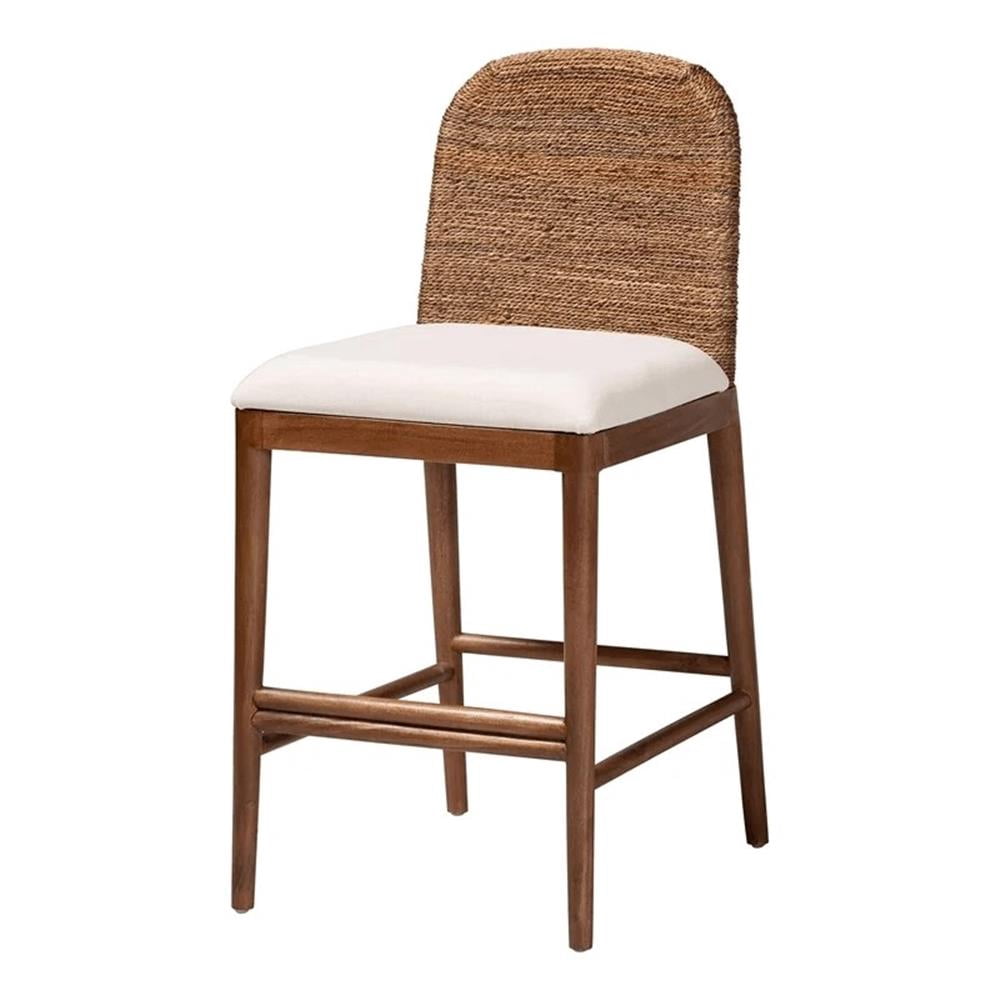 Pemberly Row Natural Seagrass and Acacia Wood Counter Stool - Walmart.com