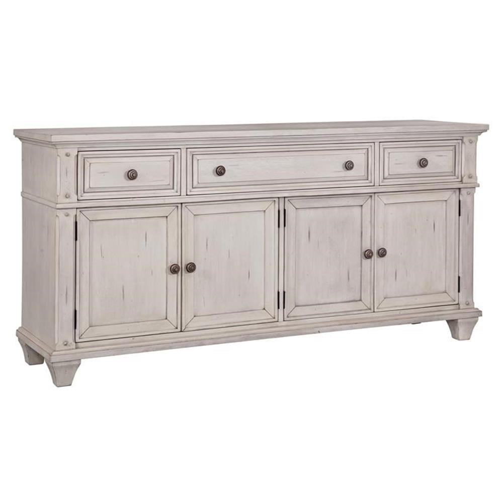 Pemberly Row Off White Vintage Style 72-inch Wood TV Console - Walmart.com