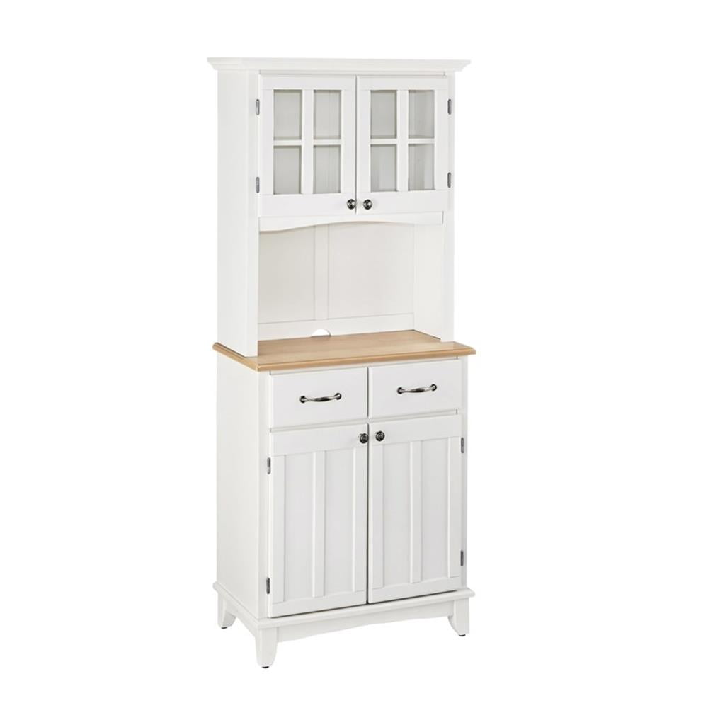 Pemberly Row Off White Wood Buffet with Natural Wood Top and 2-Door ...