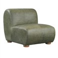 Pemberly Row Olive Green Leather Accent Chair with Round Legs - Walmart.com