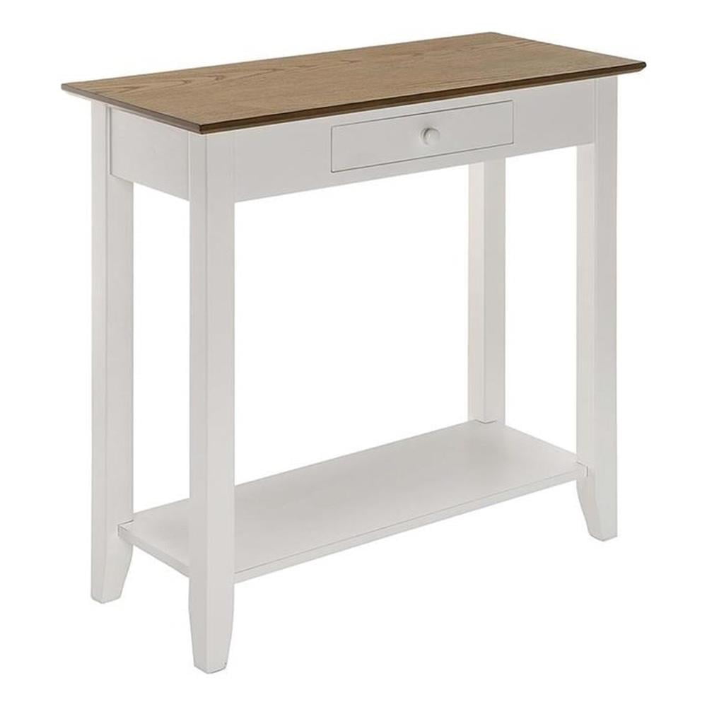 Pemberly Row One-Drawer Hall Table with Shelf in White Wood Finish ...