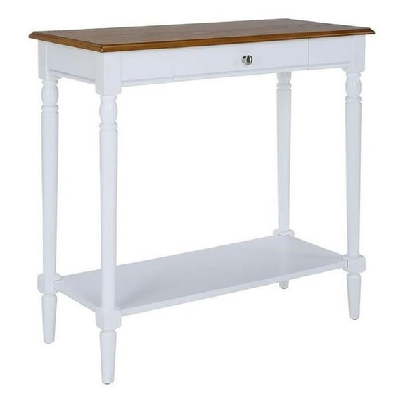 Pemberly Row One-Drawer Hall Table with Shelf in White Wood Finish ...