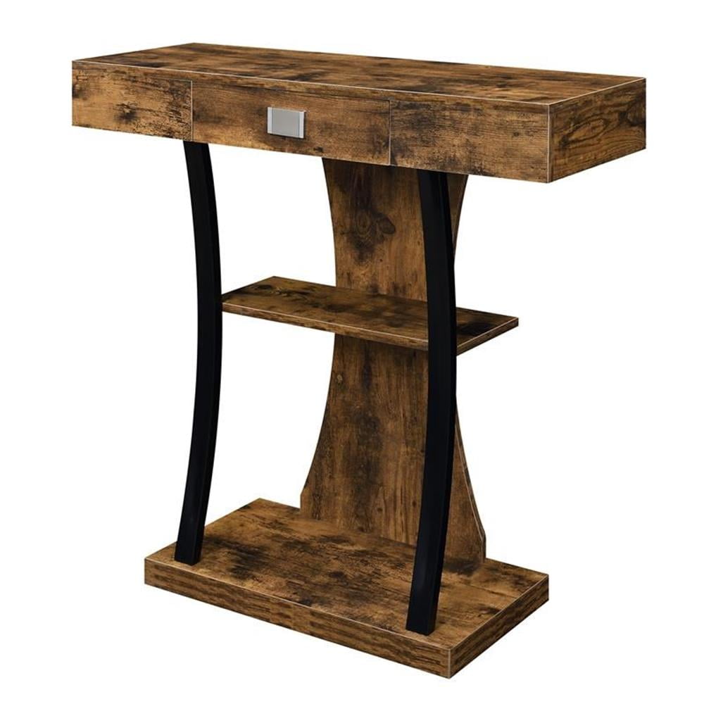 Pemberly Row One-Drawer Harri Console Table with Shelves in Nutmeg Wood Finish - Walmart.com