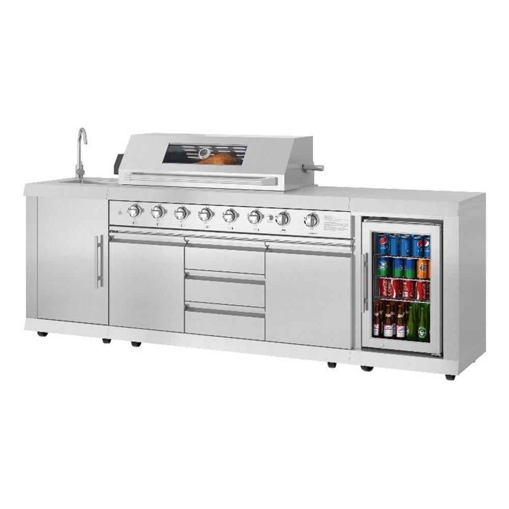Pemberly Row Outdoor Kitchen Series Modular Kitchen in Stainless Steel ...