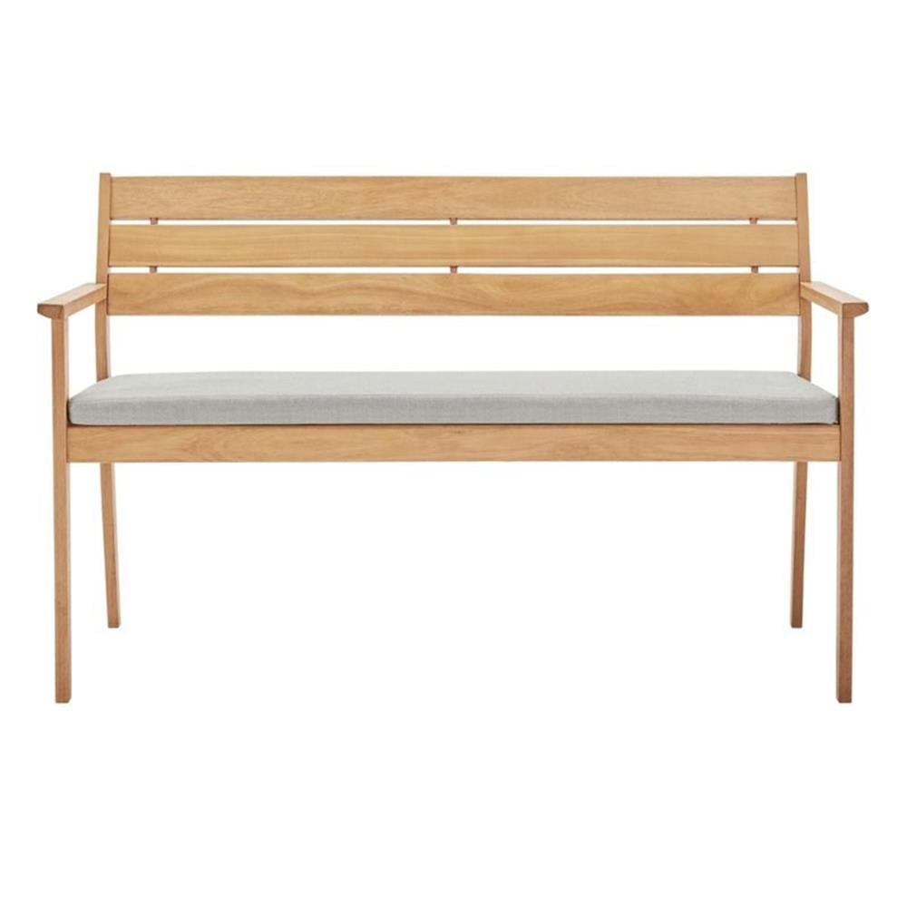 Pemberly Row Outdoor Patio Ash Wood Loveseat in Natural/Taupe - Walmart.com