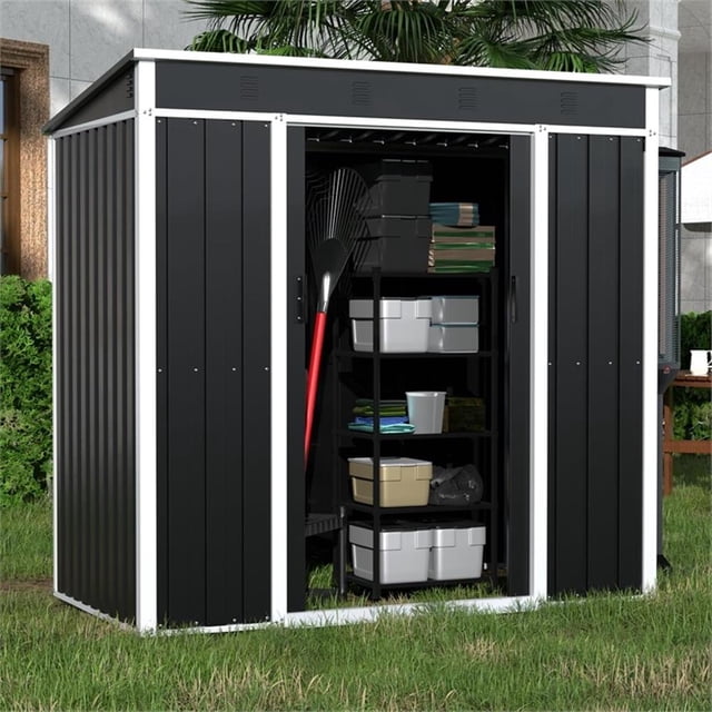 Pemberly Row Outdoor Storage Shed 6 FT 4 FT Tool Shed Storage with ...