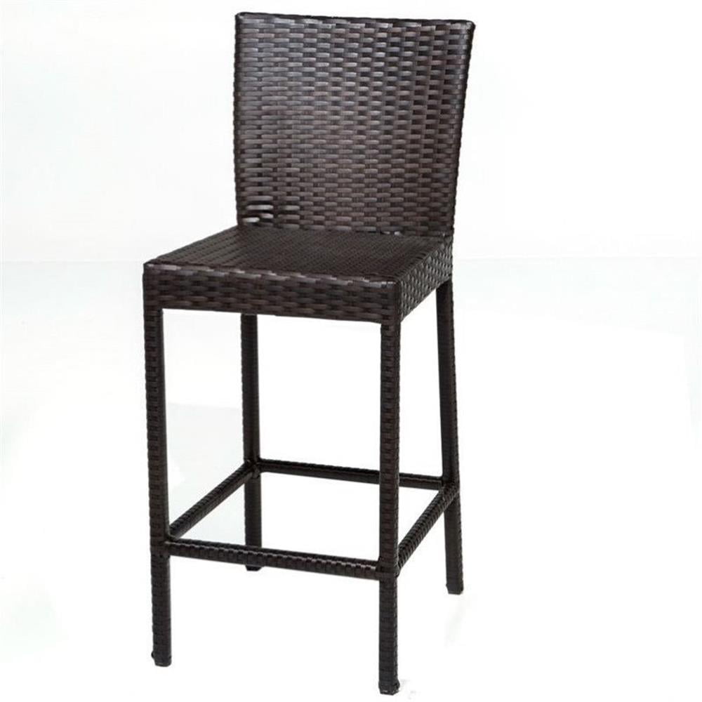 Pemberly Row Outdoor Wicker Bar Stools in Espresso (Set of 2) - Walmart.com