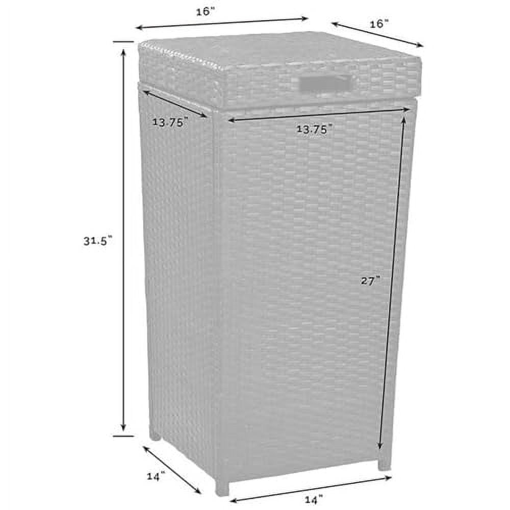 Pemberly Row Outdoor Wicker Trash Bin - Walmart.com