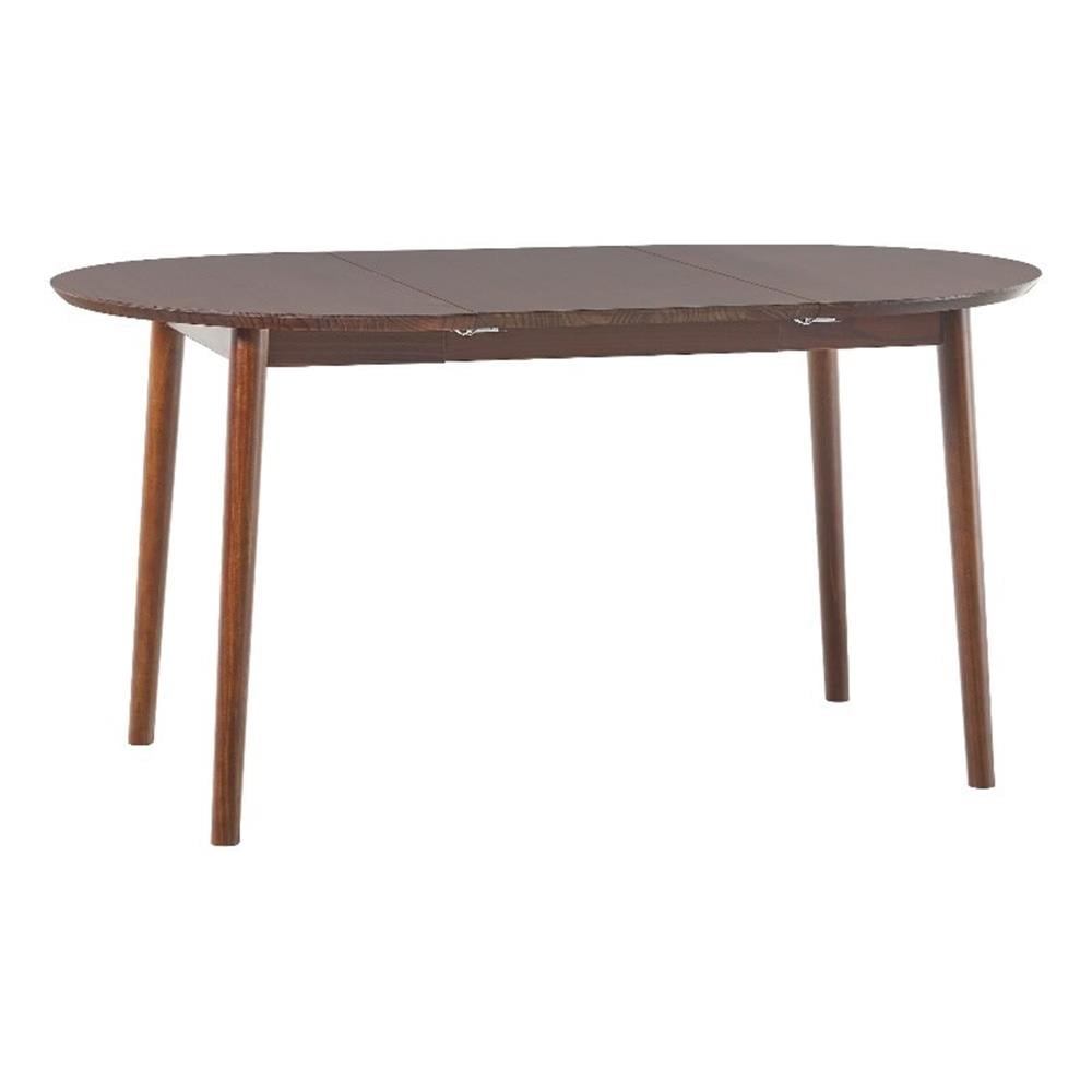 Pemberly Row Oval Solid Wood Dining Table with Removable Leaf in Walnut ...