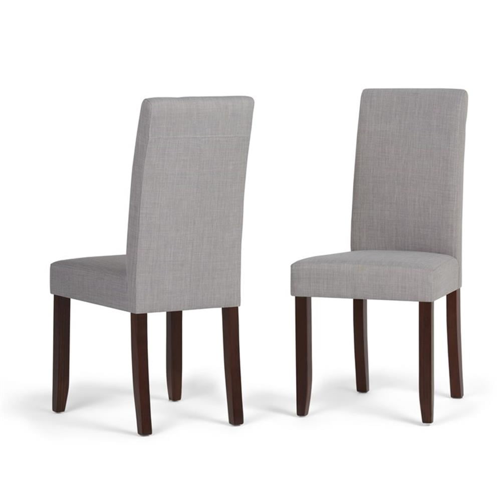 Pemberly Row Parson Dining Chair (Set of 2) in Dove Gray Linen Look ...