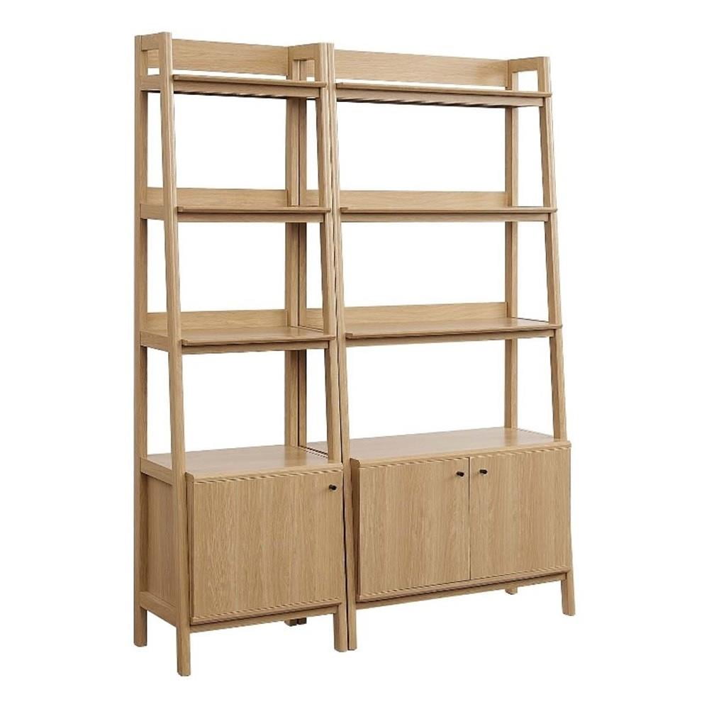 Pemberly Row Particleboard and MDF Bookshelves in Oak (Set of 2 ...