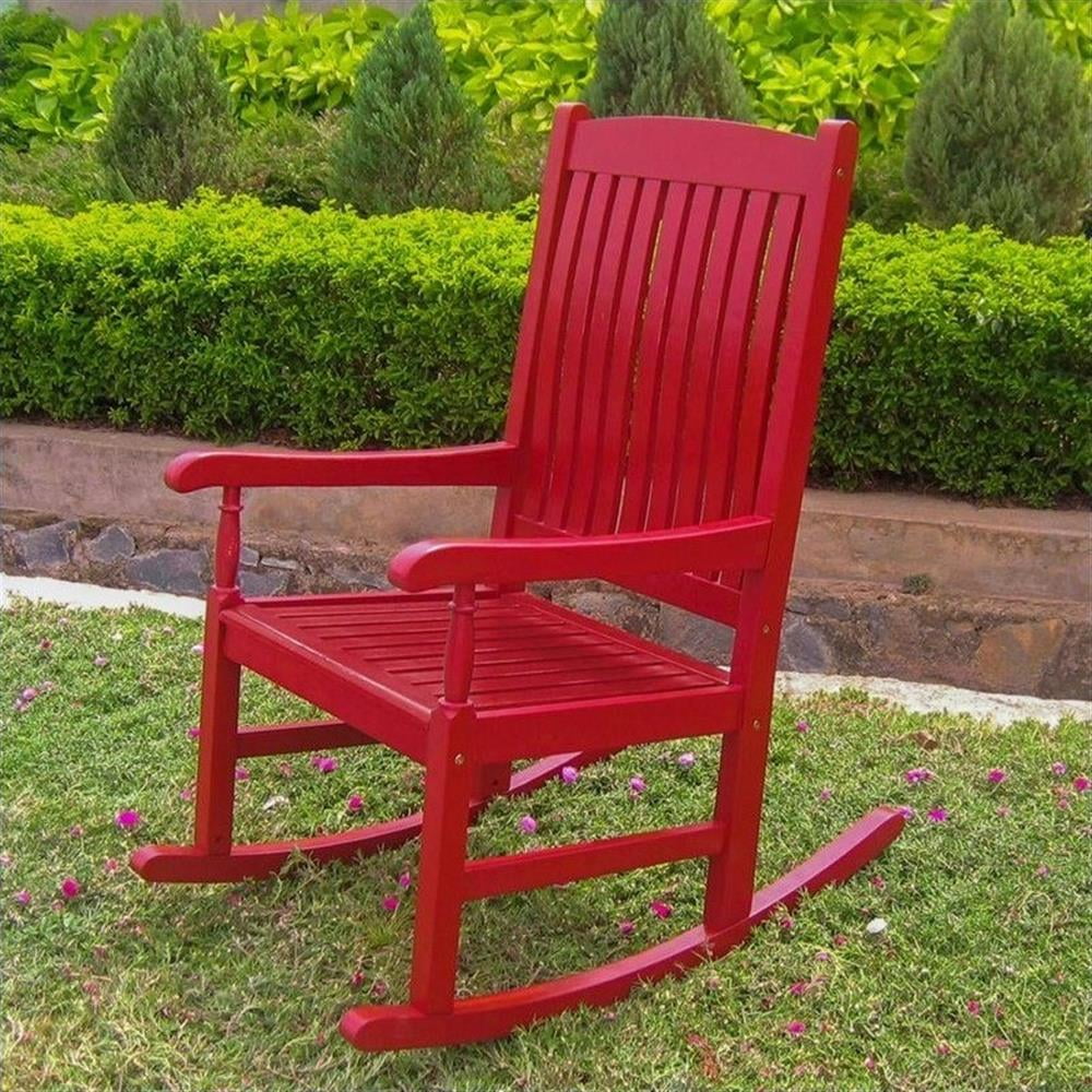 Pemberly Row Patio Rocking Chair in Red - Walmart.com