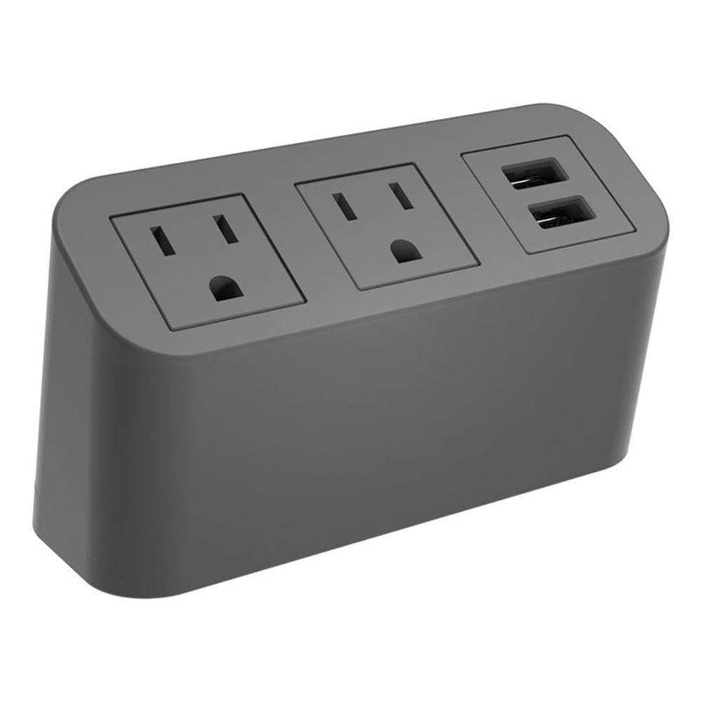 Pemberly Row Plastic Modern Edge Power Station in Black Finish ...