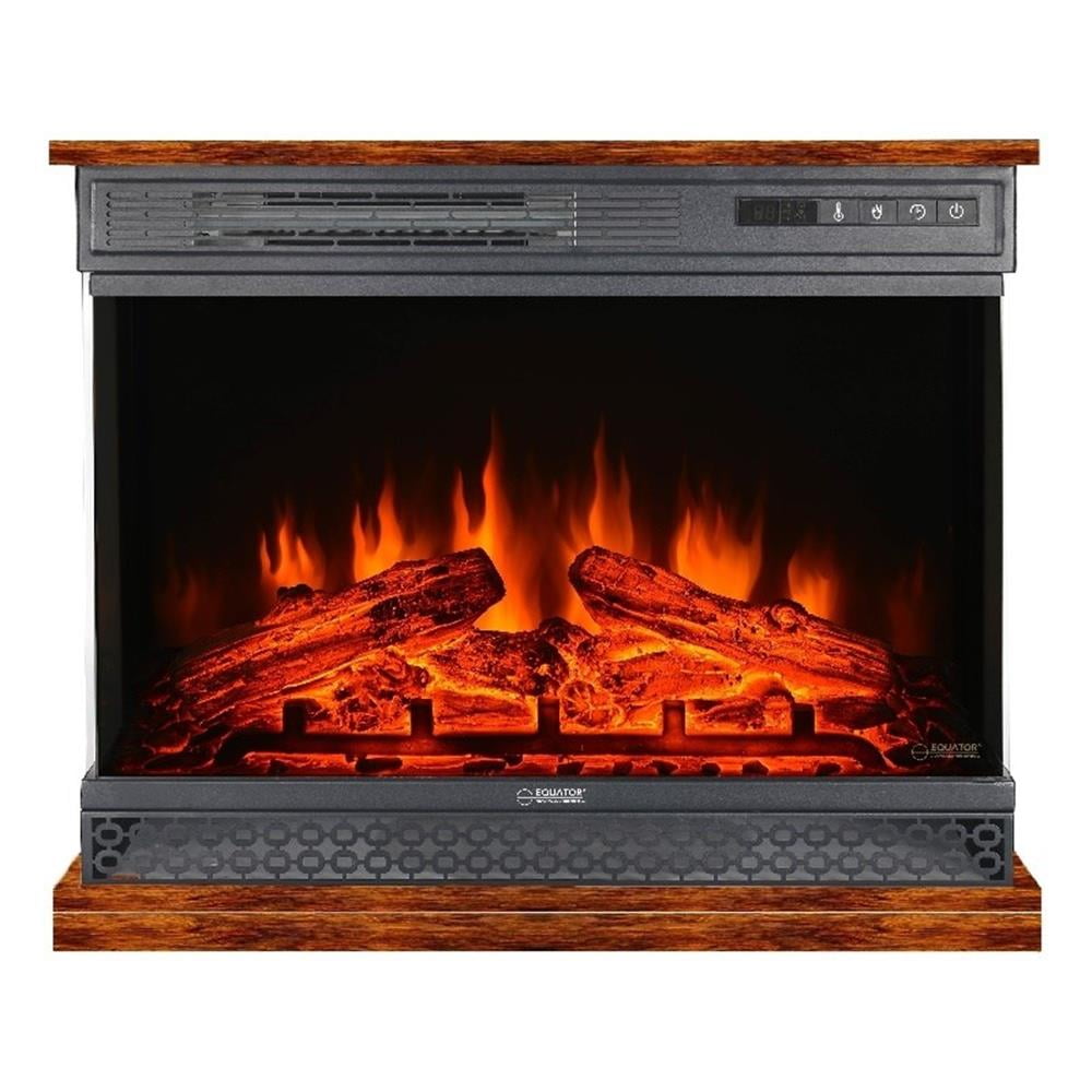 Pemberly Row Portable Electric 7-color LED Light/Fireplace in Walnut ...