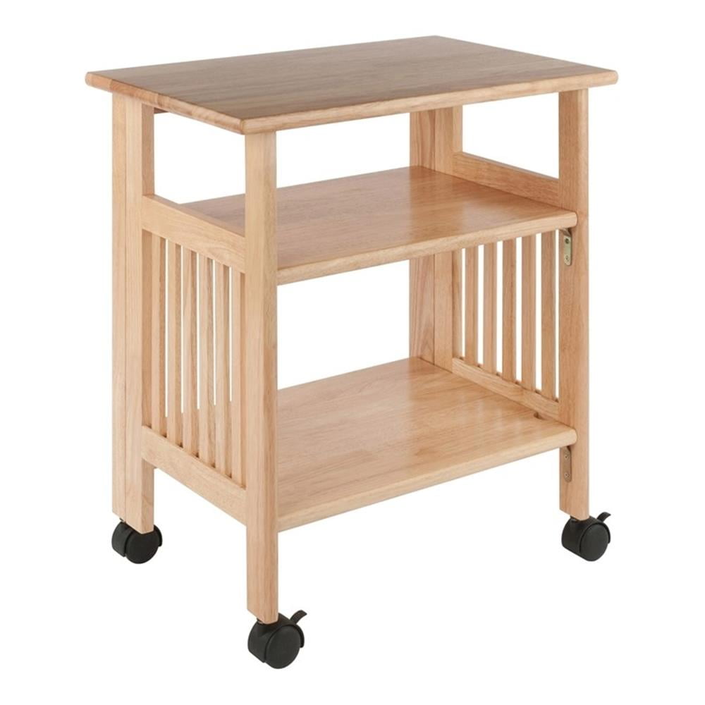 Pemberly Row Portable Foldable Transitional Solid Wood Printer Stand in ...