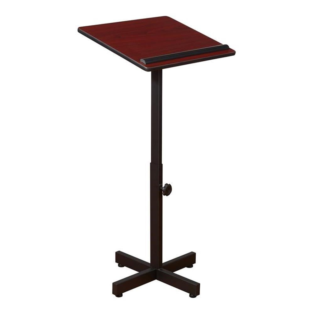 Pemberly Row Portable Presentation Metal Lectern Stand in Mahogany ...