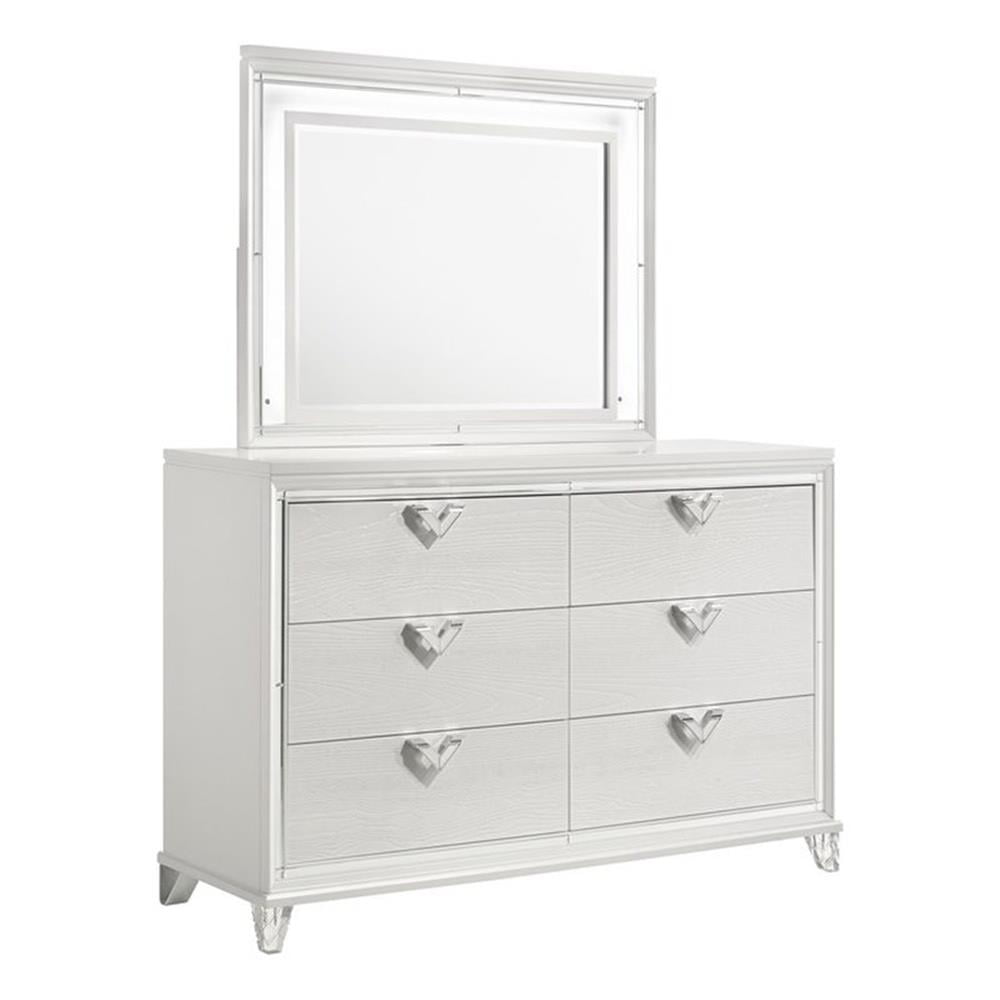 Pemberly Row Prism Dresser Modern Design with Wood in White color ...