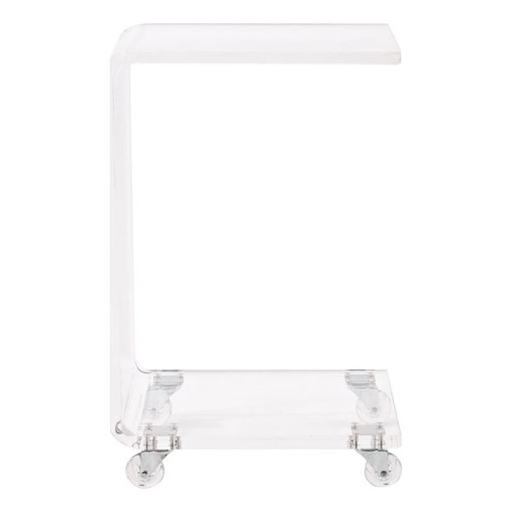 Pemberly Row Clear Acrylic C Shape Accent Table for Small Living Room ...
