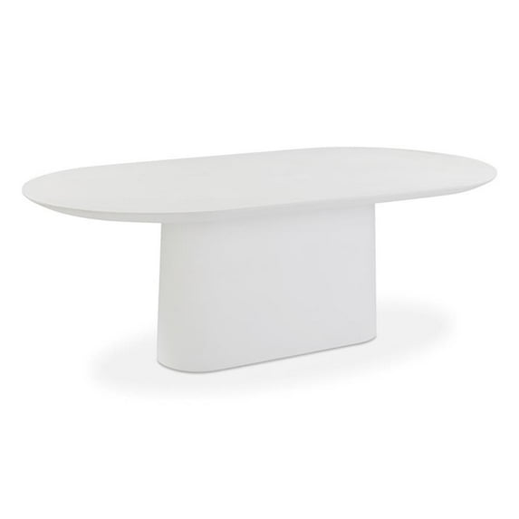 Pemberly Row Pure White Indoor/Outdoor Concrete Dining Table - Walmart.com