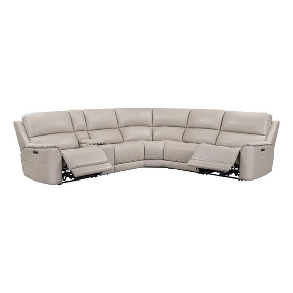 Pemberly Row Quartz 6 Piece Zero Gravity Power Reclining Sectional ...