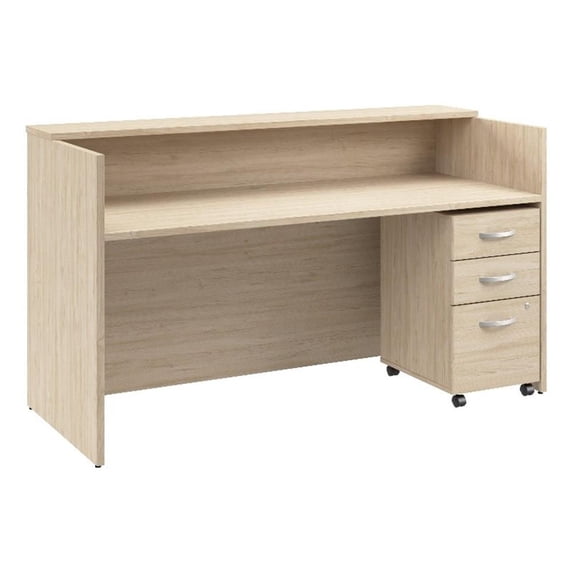 Pemberly Row Reception Desk with Drawers - Natural Elm - Engineered ...