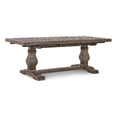 Pemberly Row Reclaimed Pine Wood Extension Dining Table in Weathered ...