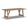 Pemberly Row Rectangle Farmhouse Hardwood Dining Table in Natural Oak ...